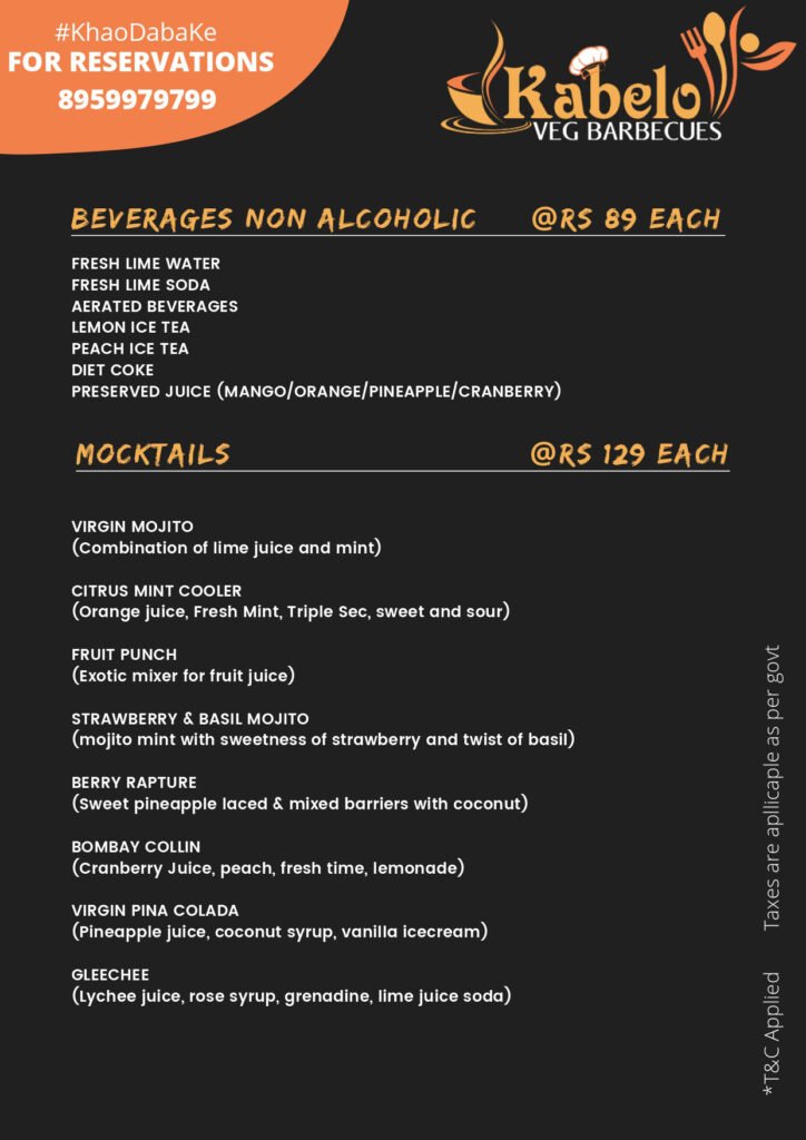 Menu – Kabelo Veg Barbecues